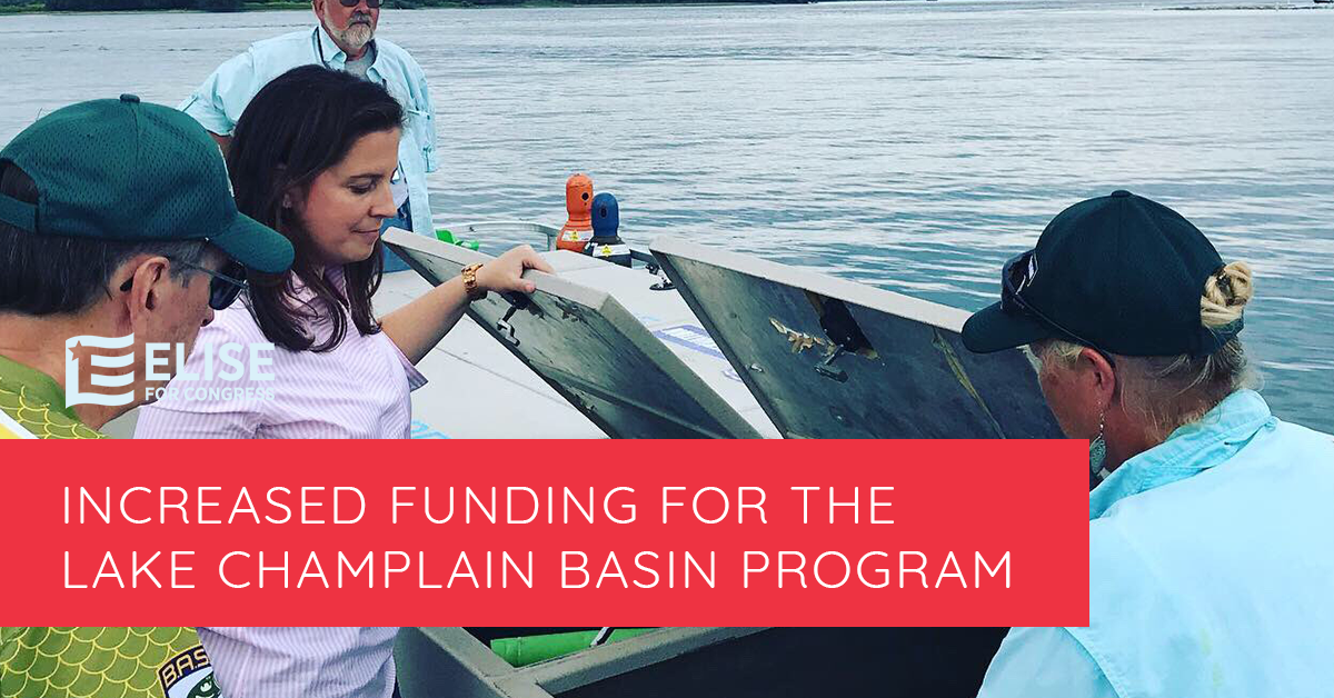 Protecting and Preserving Funding for Lake Champlain Basin Program - Elise for Congress